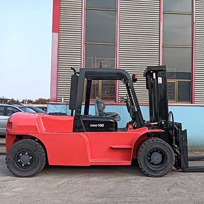 FD100 Diesel Operated Forklift 10000kg ISUZU 6BG1 4m Mast Forklift ...